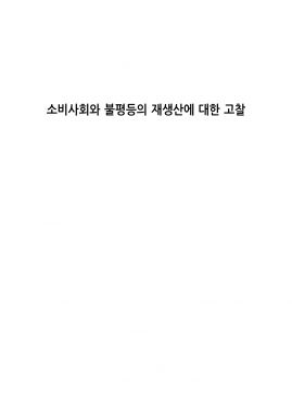 소비사회와 불평등의 재생산에 대한 고찰-1페이지