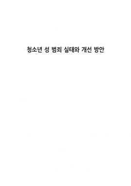 청소년 성 범죄 실태와 개선 방안-1페이지