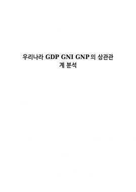우리나라 GDP GNI GNP의 상관관계 분석-1페이지