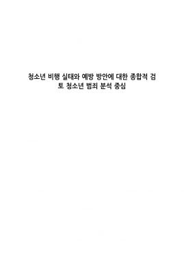 청소년 비행 실태와 예방 방안에 대한 종합적 검토 청소년 범죄 분석 중심-1페이지