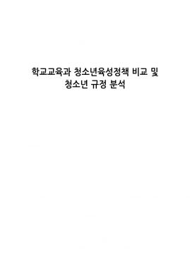 학교교육과 청소년육성정책 비교 및 청소년 규정 분석-1페이지