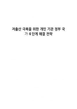 저출산 극복을 위한 개인 기관 정부 국가 4단계 해결 전략-1페이지