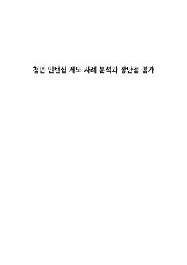 청년 인턴십 제도 사례 분석과 장단점 평가-1페이지