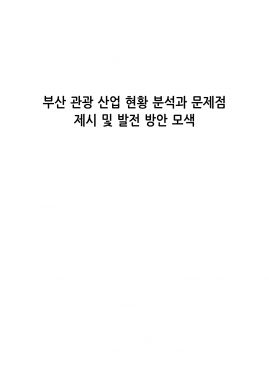 부산 관광 산업 현황 분석과 문제점 제시 및 발전 방안 모색-1페이지