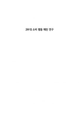20대 소비 행동 패턴 연구-1페이지