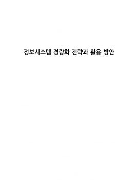 정보시스템 경량화 전략과 활용 방안-1페이지