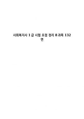 사회복지사 1급 시험 요점 정리 8과목 132면-1페이지