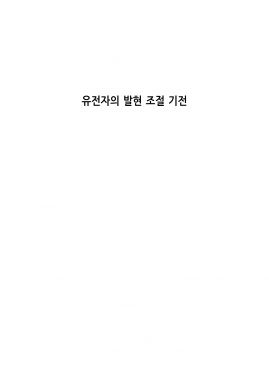 유전자의 발현 조절 기전-1페이지