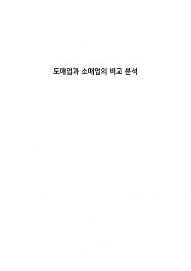 도매업과 소매업의 비교 분석-1페이지