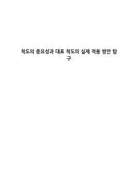 척도의 중요성과 대표 척도의 실제 적용 방안 탐구-1페이지