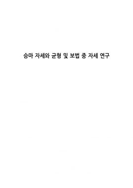 승마 자세와 균형 및 보법 중 자세 연구-1페이지