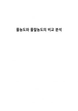 몰농도와 몰랄농도의 비교 분석-1페이지