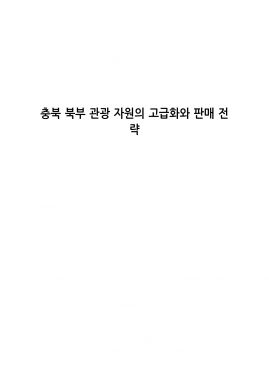 충북 북부 관광 자원의 고급화와 판매 전략-1페이지