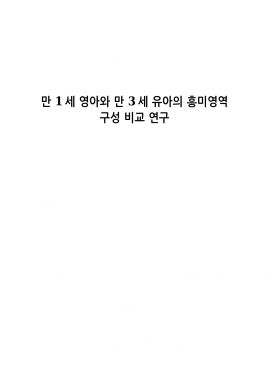 만 1세 영아와 만 3세 유아의 흥미영역 구성 비교 연구-1페이지