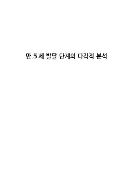 만 5세 발달 단계의 다각적 분석-1페이지