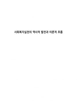 사회복지실천의 역사적 발전과 이론적 흐름-1페이지