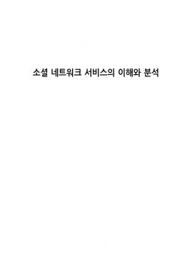 소셜 네트워크 서비스의 이해와 분석-1페이지