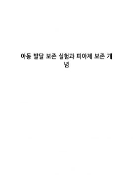 아동 발달 보존 실험과 피아제 보존 개념-1페이지