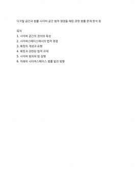 디지털 공간과 법률 사이버 공간 법적 쟁점들 해킹 관련 법률 문제 분석 등-1페이지