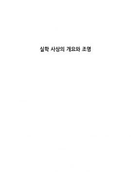 실학 사상의 개요와 조명-1페이지
