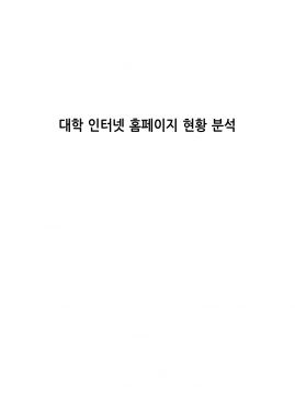대학 인터넷 홈페이지 현황 분석-1페이지