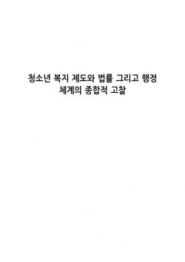 청소년 복지 제도와 법률 그리고 행정 체계의 종합적 고찰-1페이지