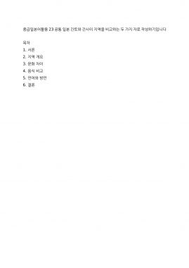 중급일본어활용 23공통 일본 간토와 간사이 지역을 비교하는 두 가지 자료 작성하기입니다-1페이지