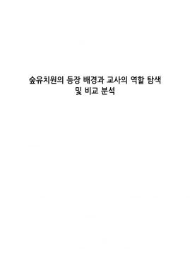 숲유치원의 등장 배경과 교사의 역할 탐색 및 비교 분석-1페이지