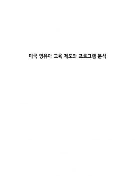 미국 영유아 교육 제도와 프로그램 분석-1페이지