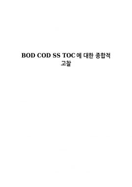 BOD COD SS TOC에 대한 종합적 고찰-1페이지