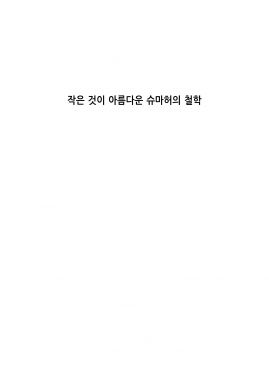 작은 것이 아름다운 슈마허의 철학-1페이지