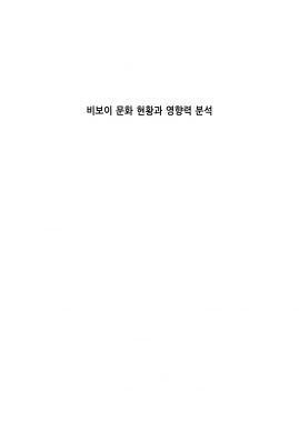 비보이 문화 현황과 영향력 분석-1페이지