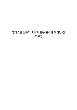 엘라스틴 샴푸의 소비자 행동 분석과 마케팅 전략 수립-1페이지