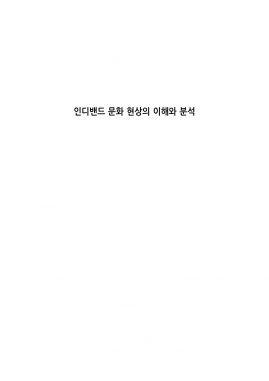 인디밴드 문화 현상의 이해와 분석-1페이지