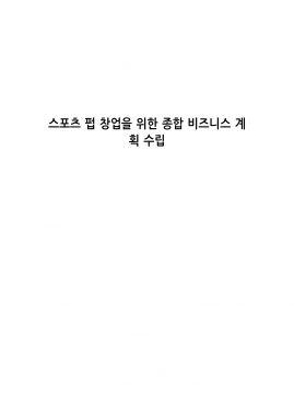 스포츠 펍 창업을 위한 종합 비즈니스 계획 수립-1페이지