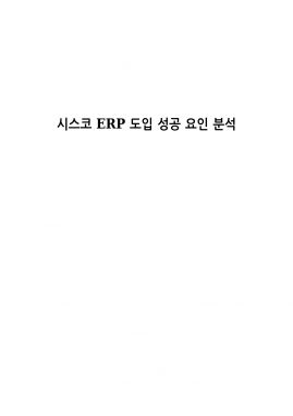 시스코 ERP 도입 성공 요인 분석-1페이지