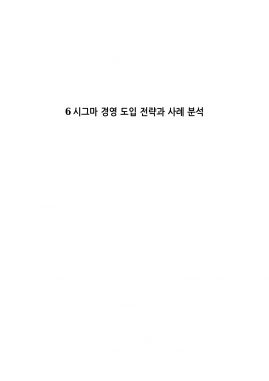 6시그마 경영 도입 전략과 사례 분석-1페이지