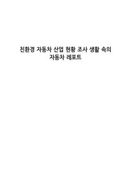 친환경 자동차 산업 현황 조사 생활 속의 자동차 레포트-1페이지