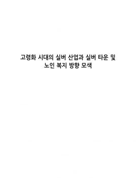 고령화 시대의 실버 산업과 실버 타운 및 노인 복지 방향 모색-1페이지