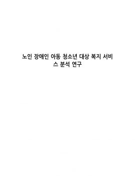 노인 장애인 아동 청소년 대상 복지 서비스 분석 연구-1페이지