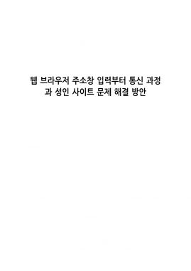 웹 브라우저 주소창 입력부터 통신 과정과 성인 사이트 문제 해결 방안-1페이지