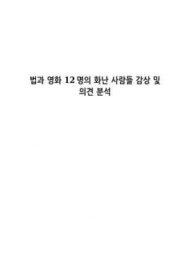 법과 영화 12명의 화난 사람들 감상 및 의견 분석-1페이지