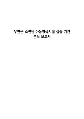 무안군 소전원 아동양육시설 실습 기관 분석 보고서-1페이지