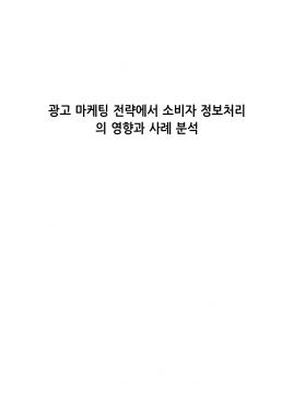 광고 마케팅 전략에서 소비자 정보처리의 영향과 사례 분석-1페이지