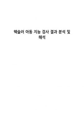 웩슬러 아동 지능 검사 결과 분석 및 해석-1페이지