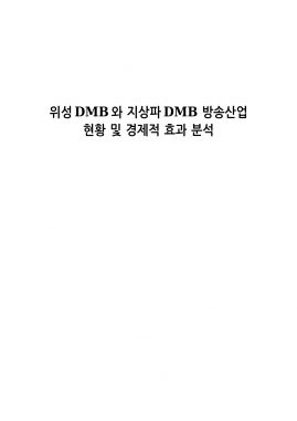 위성DMB와 지상파DMB 방송산업 현황 및 경제적 효과 분석-1페이지