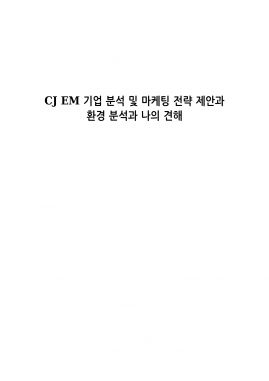 CJ EM 기업 분석 및 마케팅 전략 제안과 환경 분석과 나의 견해-1페이지