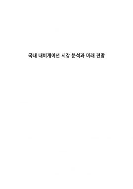 국내 내비게이션 시장 분석과 미래 전망-1페이지