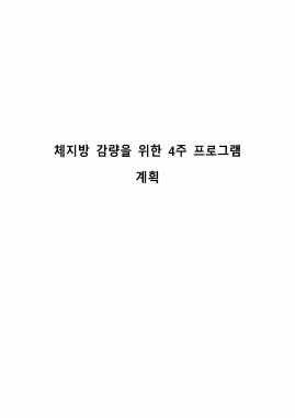 체지방 감량을 위한 4주 프로그램 계획-1페이지