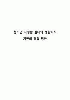 청소년 식생활 실태와 생활지도 기반의 해결 방안-1페이지